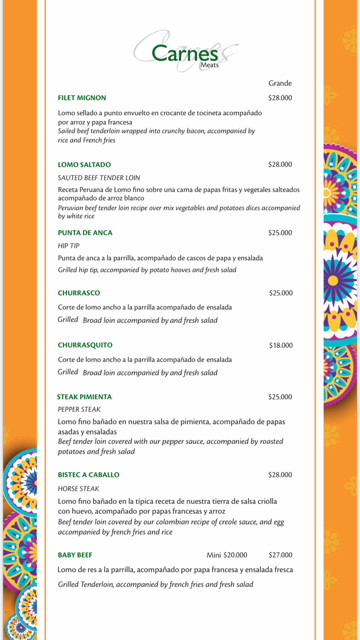 MENÚ HOTEL CASA MORALES - Hotel Casa Morales